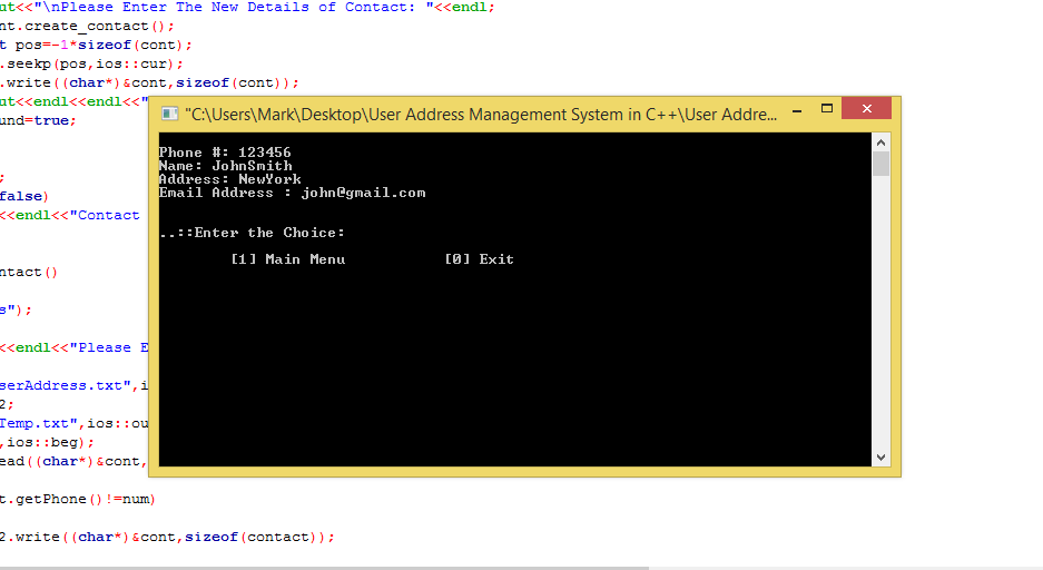 User Address Management System in C++ Free Source Code | SourceCodester